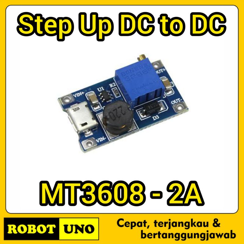 Jual MT3608 Step Up Micro USB MT3608 DC to DC Adjustable 2A Step Up MT 3608 | Shopee Indonesia