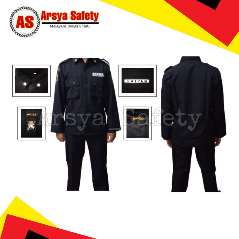 Jual SERAGAM PDL SATPAM SECURITY DONGKER PLUS LOGO BORDIR ATRIBUT BAHAN ...