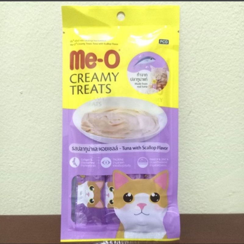 Jual Meo Me-o Creamy Treats Snack Kucing Rasa Tuna With Scallop 4x15 Gr ...