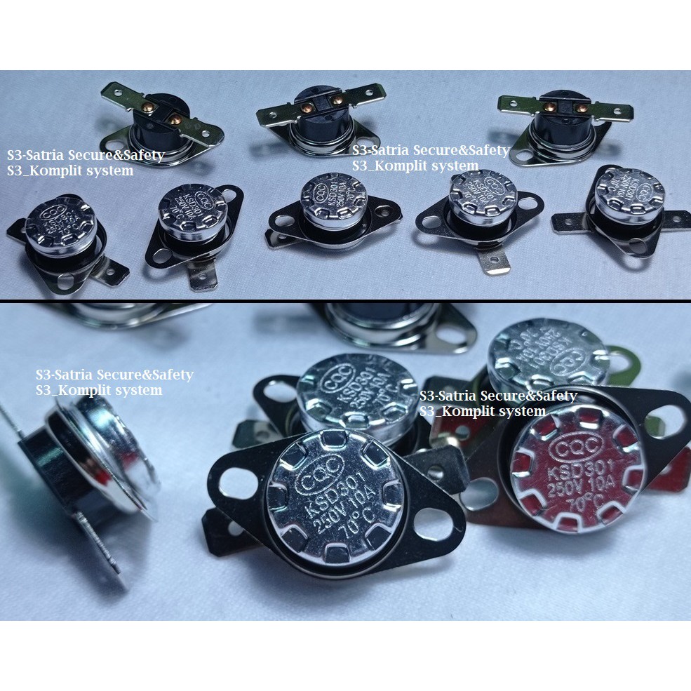 Jual Bimetal 70 derajat C Thermostat 70C pemutus arus Thermotat magic com jar Dispenser heat ...