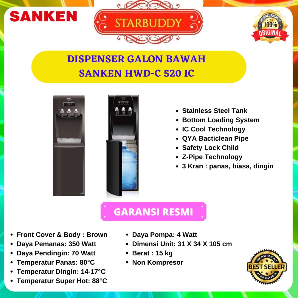 Jual DISPENSER SANKEN HWD-C520IC GALON BAWAH - JADETABEK | Shopee Indonesia
