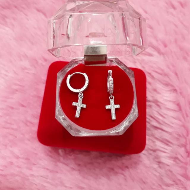Jual ANTING SALIB PERAK 925 / ANTING JEPIT VARIASI SALIB / PERHIASAN ...
