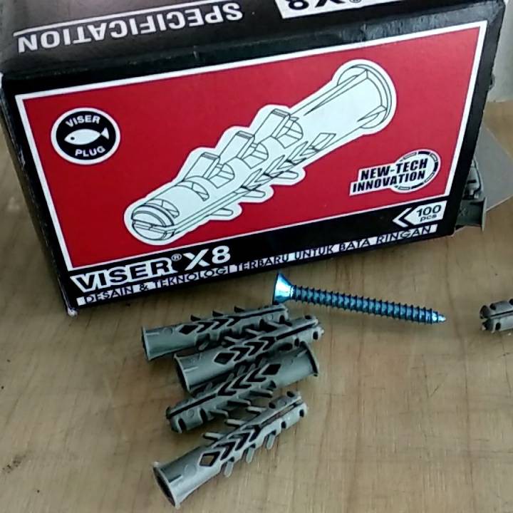 Jual Viser X8 + sekrup FH 12 x 2 / kotak 100 pcs | Shopee Indonesia