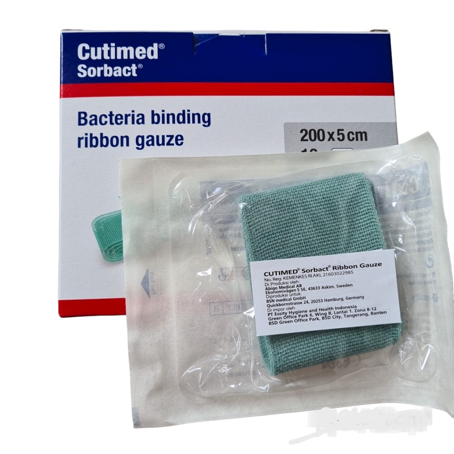Jual Cutimed Sorbact Ribbon Gauze 5x200cm / Cutimed Sorbact Ribbon ...