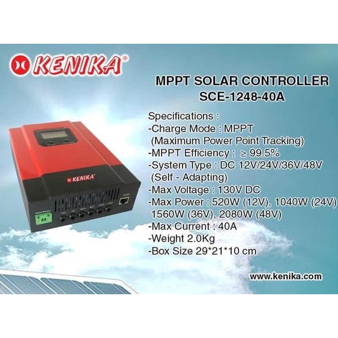 Jual Solar Charge Controller (Mppt) Kenika Sce-1248-40A | Shopee Indonesia
