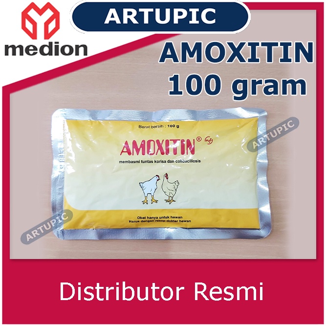 Jual Amoxitin 100 gram Obat Ayam Pilek Ngorok Colibacillosis Unggas ...