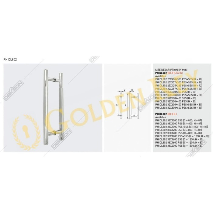 Jual Promo Terbatas - Pull Handle H Dekson Dekkson Dl 802 Pipa Ph Dl802 ...