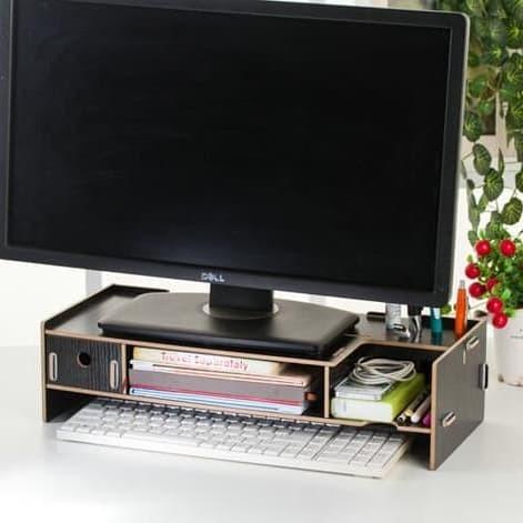 Jual Rak monitor desktop storage meja dengan laci | Shopee Indonesia