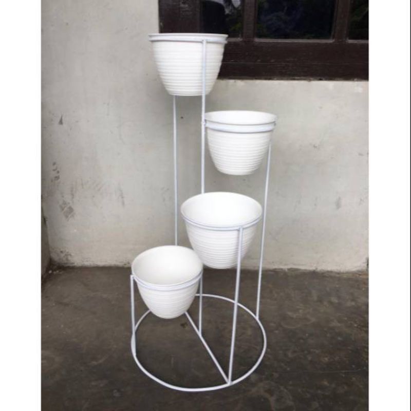 Jual RB STANDING pot BUNGA/standing pot linkaran /bulat/pot bulan 4in1 ...