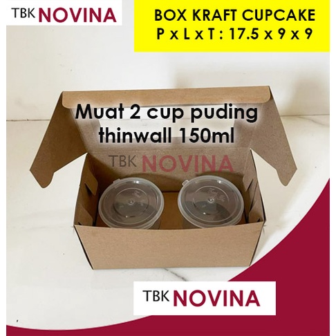 Jual BOX KRAFT CUPCAKE / BOX CUP PUDING ISI 2 / 3 / 4/ 6 | Shopee Indonesia