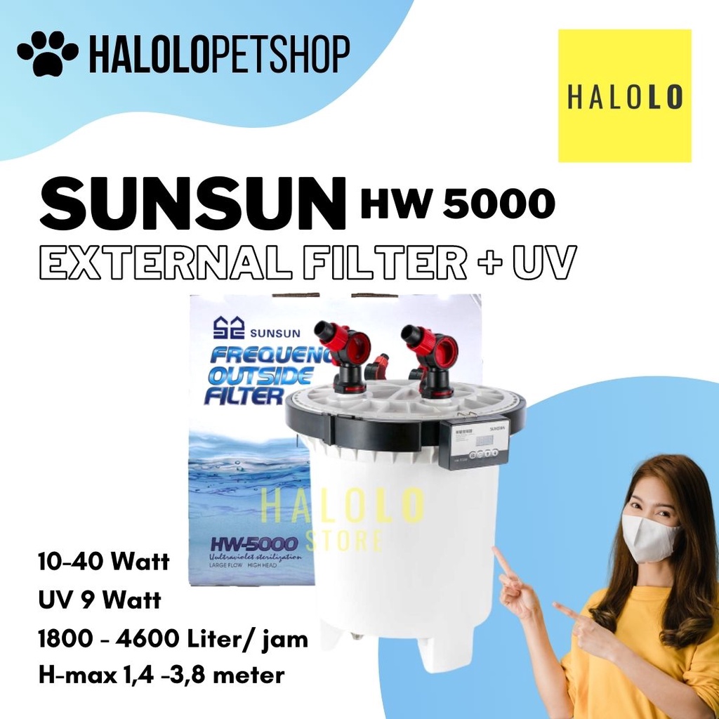 Jual Filter Kolam Aquarium Canister SUNSUN HW 5000 UV External Filter Aquascape | Shopee Indonesia