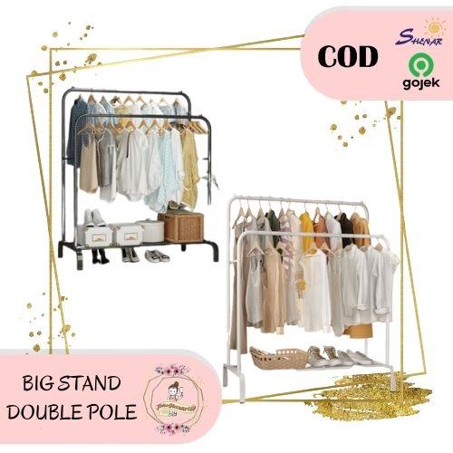 Jual BIG STAND HANGER DENGAN DOUBLE POLE / GANTUNGAN BAJU BERDIRI ...