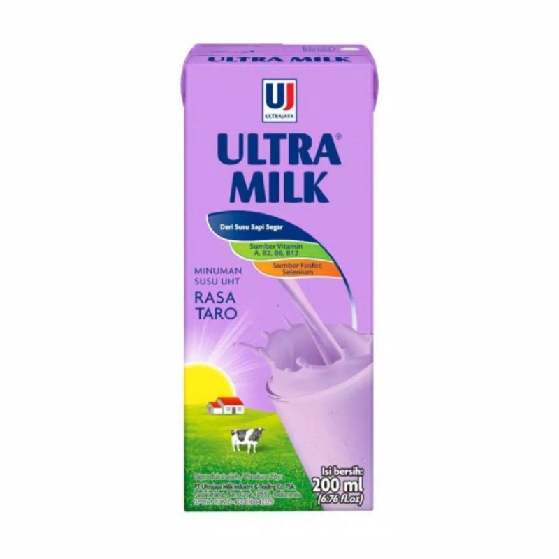 Jual ultra milk susu uht rasa taro 200 ml | Shopee Indonesia
