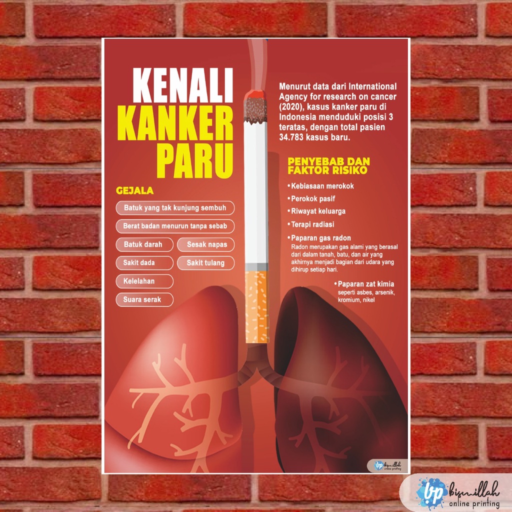 Jual Poster Kesehatan Kenali Kanker Paru | Shopee Indonesia