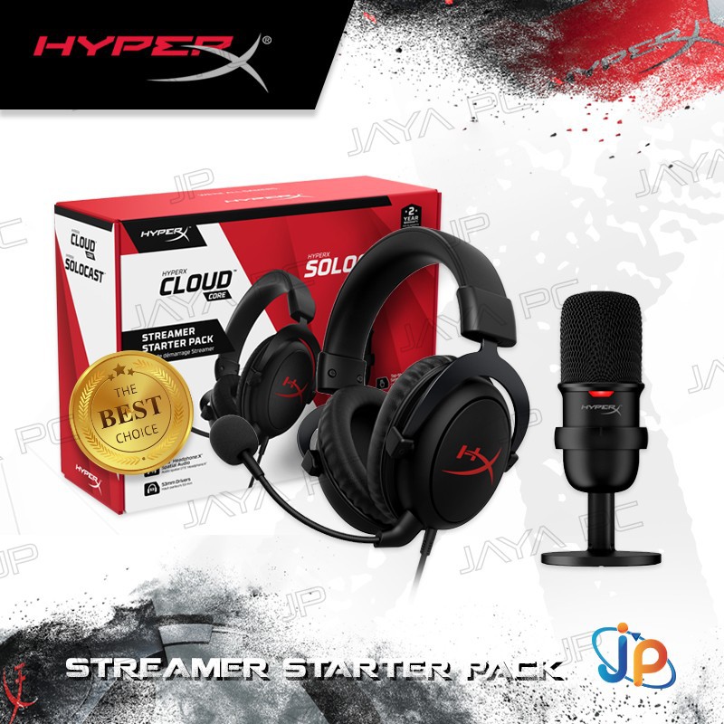 Jual Kingston HyperX Streamer Starter Pack - Headset Cloud Core + SoloCast | Shopee Indonesia