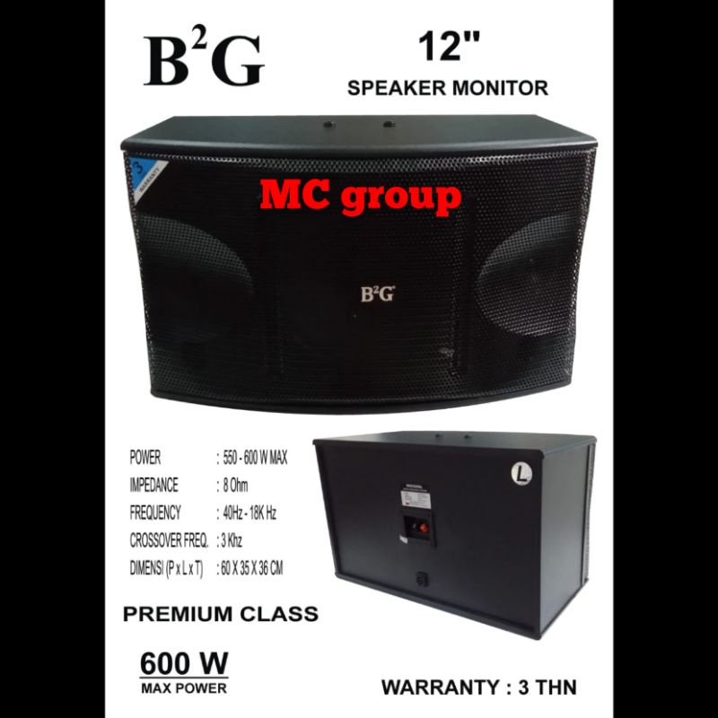 Jual Speaker Monitor/speaker karaoke pasif B2G 12 inch ORIGINAL | Shopee Indonesia