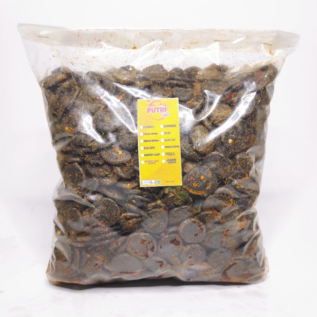 Jual Kerupuk Seblak Jengkol Cikruh Bulat Hitam 1kg Extra Daun Jeruk ...