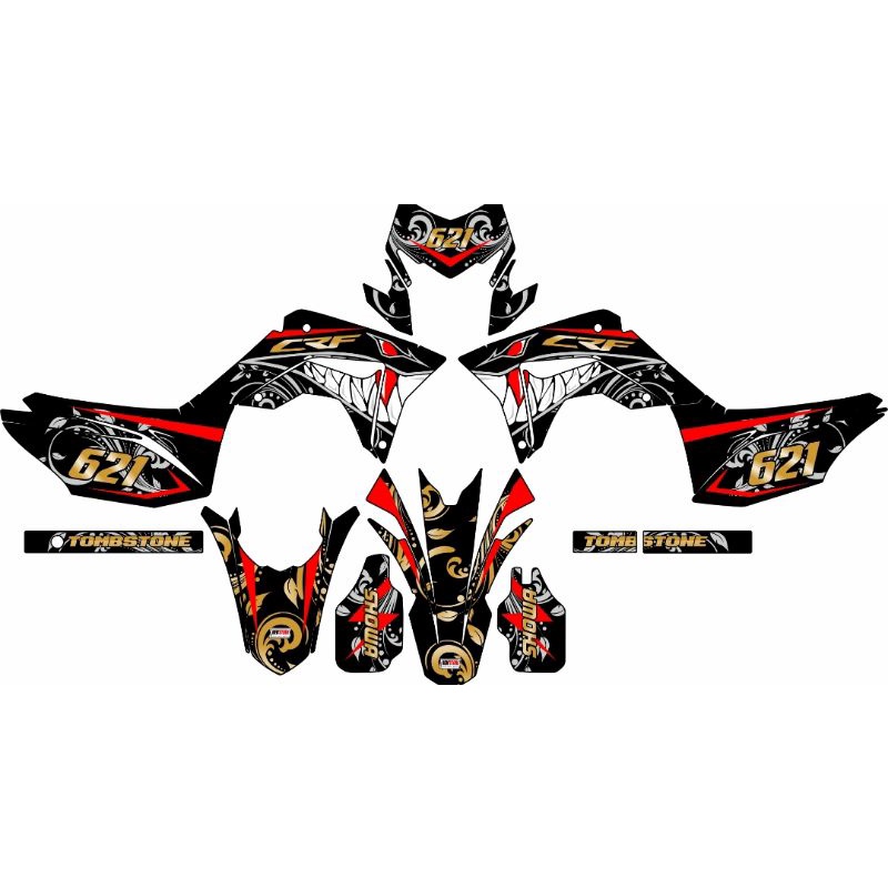 Jual Striping Decal Crf 150 l Motif batik shark | Shopee Indonesia