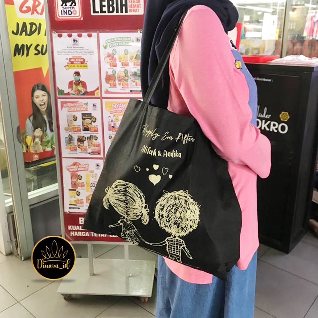 Jual Shopping Bag ToteBag Souvenir Pernikahan Undangan Ucapan Terima Kasih Wedding Nikah ...