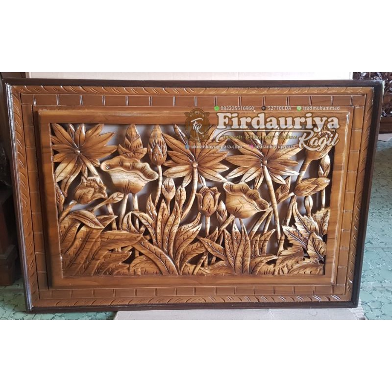 Jual Pajangan dinding ukiran kayu Jepara jati kayu jati perhutani asli ...