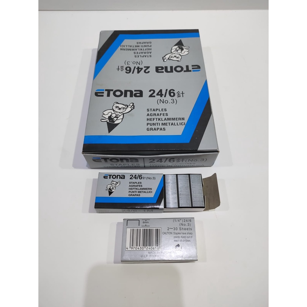 Jual ISI STAPLES ETONA 24/6 NO.3 ORIGINAL | Shopee Indonesia