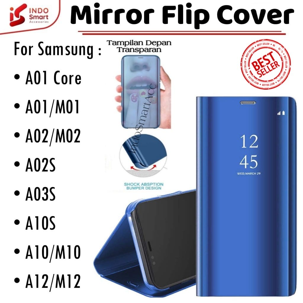 Jual Samsung A01 Core A02 A02S A03S A10 A10S A12 M01 M02 M10 M12 Case Samsung Flip Mirror Sarung ...