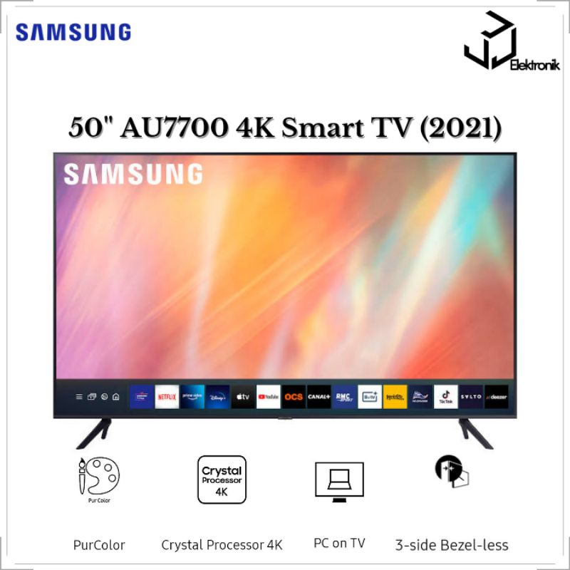Jual SAMSUNG LED UA50AU7700 - SMART TV LED 50 INCH CRYSTAL UHD 4K 50AU7700 | Shopee Indonesia