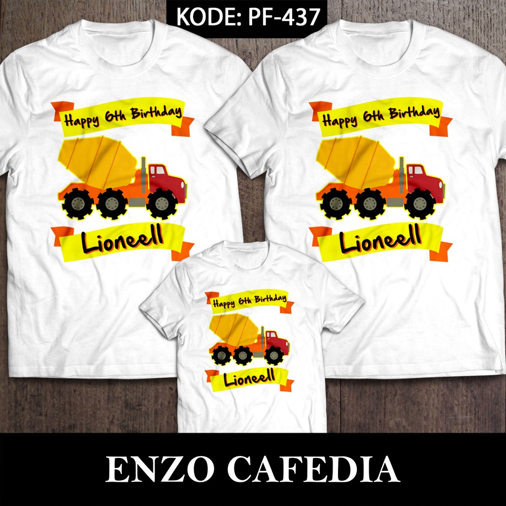 Jual Baju Couple Keluarga | Kaos Ultah | Motif Truk Konstruksi ...