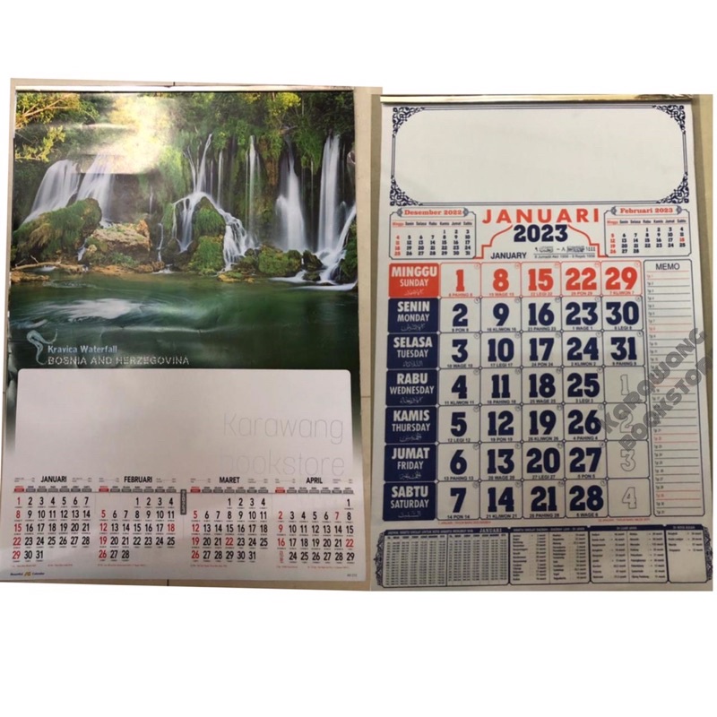 Jual Kalender dinding 2023 - kalender polos 12 lembar - kalender gambar ...