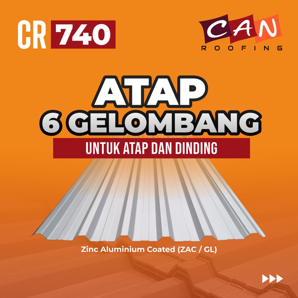 Jual ATAP GELOMBANG CAN ROOFING CR740 - SPANDEK BAJA RINGAN | Shopee ...
