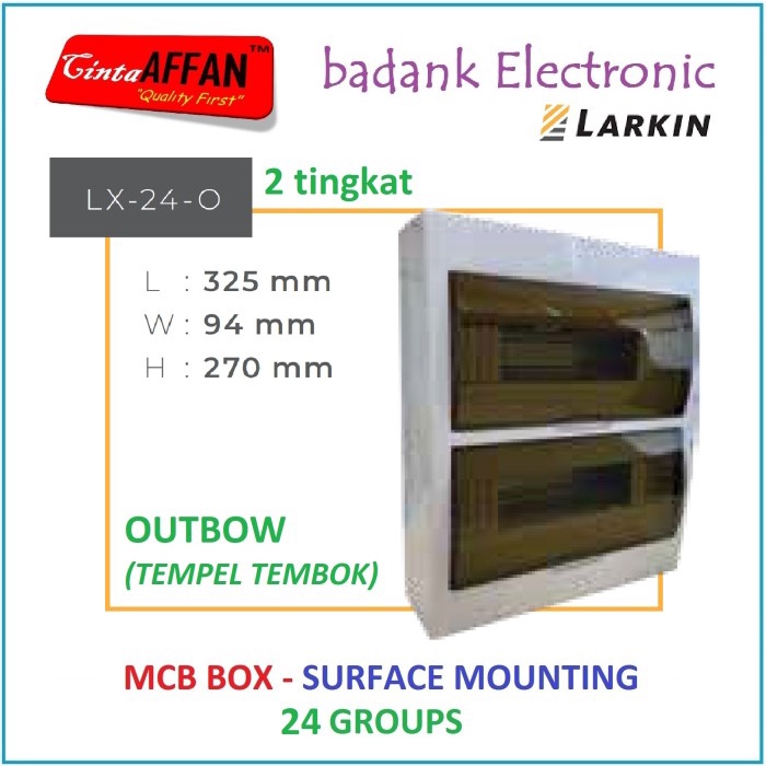 Jual MCB BOX 24 GROUPS (2 TINGKAT) - SURFACE MOUNTING / TEMPEL TEMBOK ...