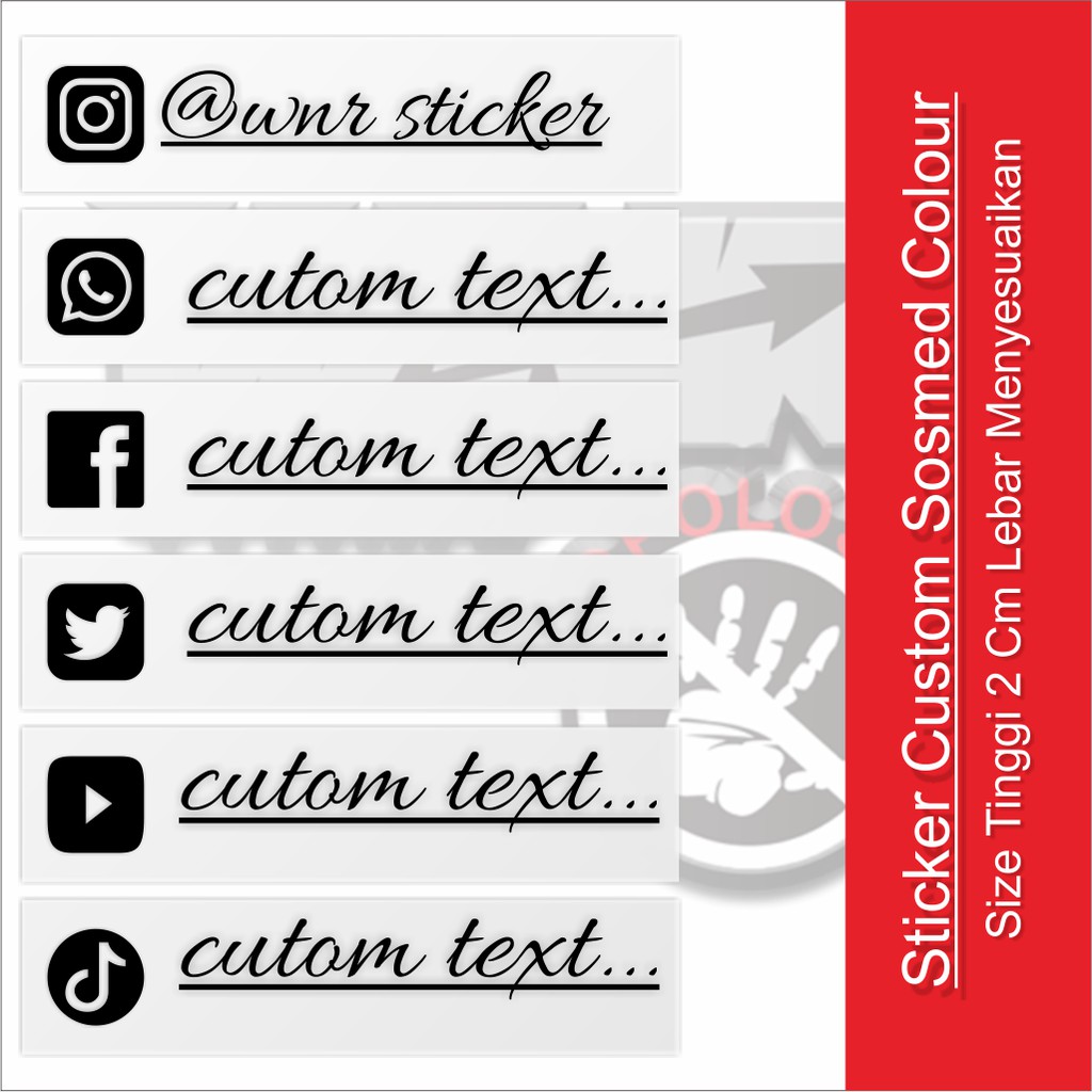 Jual Stiker Cutting instagram facebook sosmed full colour | Shopee ...