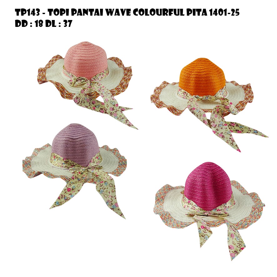 Jual Topi Pantai Wave Colourful Pita 1401 - 25 | Shopee Indonesia