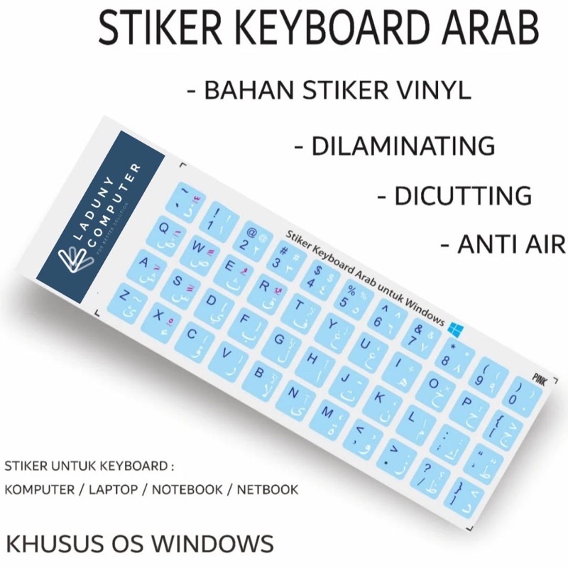 Jual Sticker Keyboard Arabic | Stiker Keyboard Huruf Arab Transparan ...