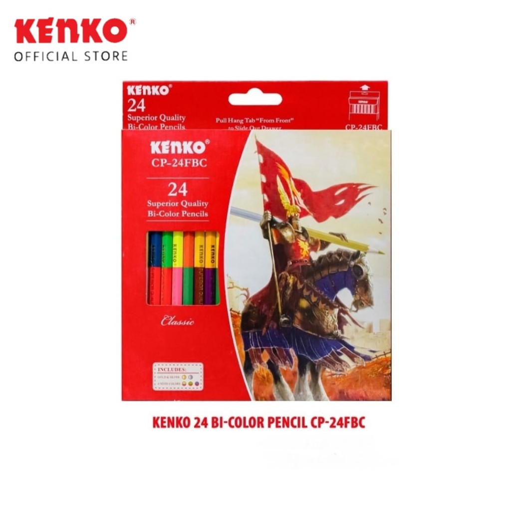 Jual KENKO 24 BI-COLOR PENCIL CP-24FBC CLASSIC ( PAPER BOX ) | Shopee ...