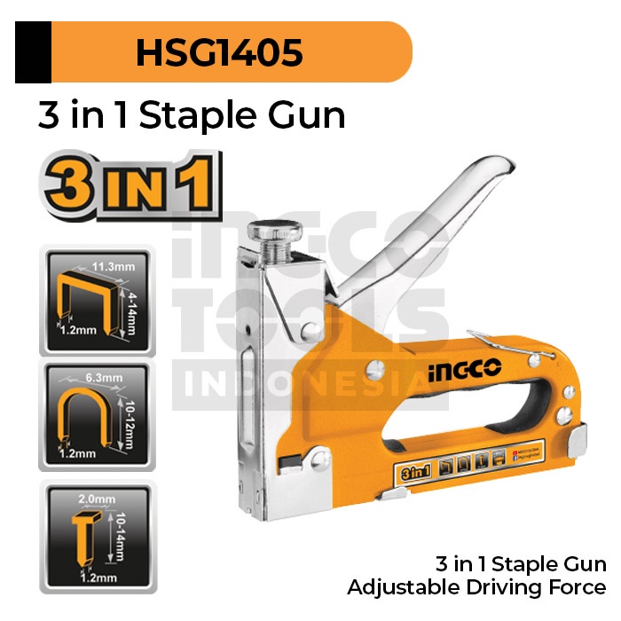 Jual Staple Gun INGCO HSG1405 PRO 3in1 Stapler Staples Steples Tembak Staples Gun Tangan HSG1405 ...