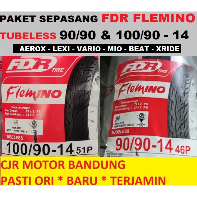 Jual Paket SEPASANG Ban FDR FLEMINO 100/90 & 90/90 ring 14 Motor LEXI ...