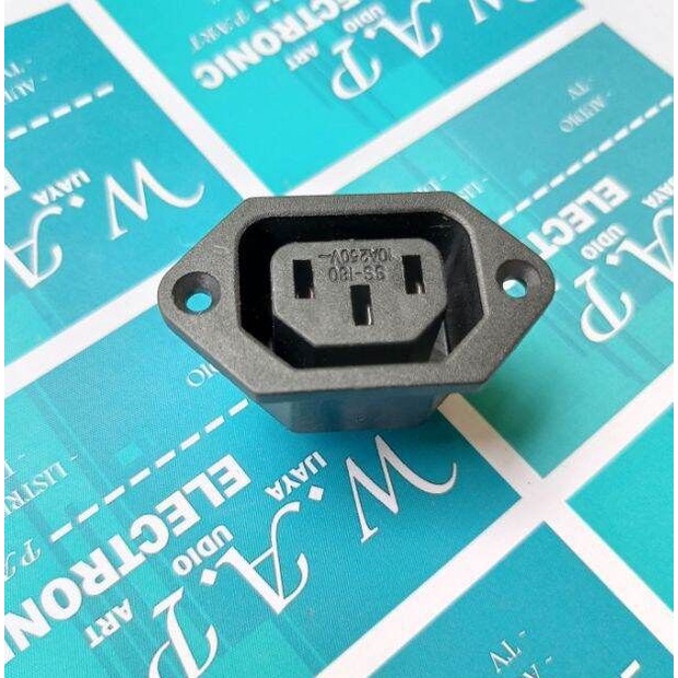 Jual 1 BUAH Socket AC Power IN Outlet Inlet Soket Komputer PC PVC ...