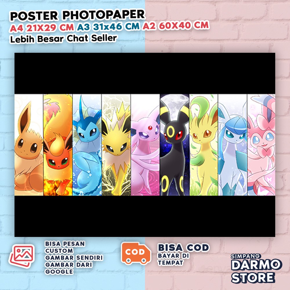 Jual Poster Kartun Pokemon Pikacu Pika Terbaru Foster Hiasan Dinding ...