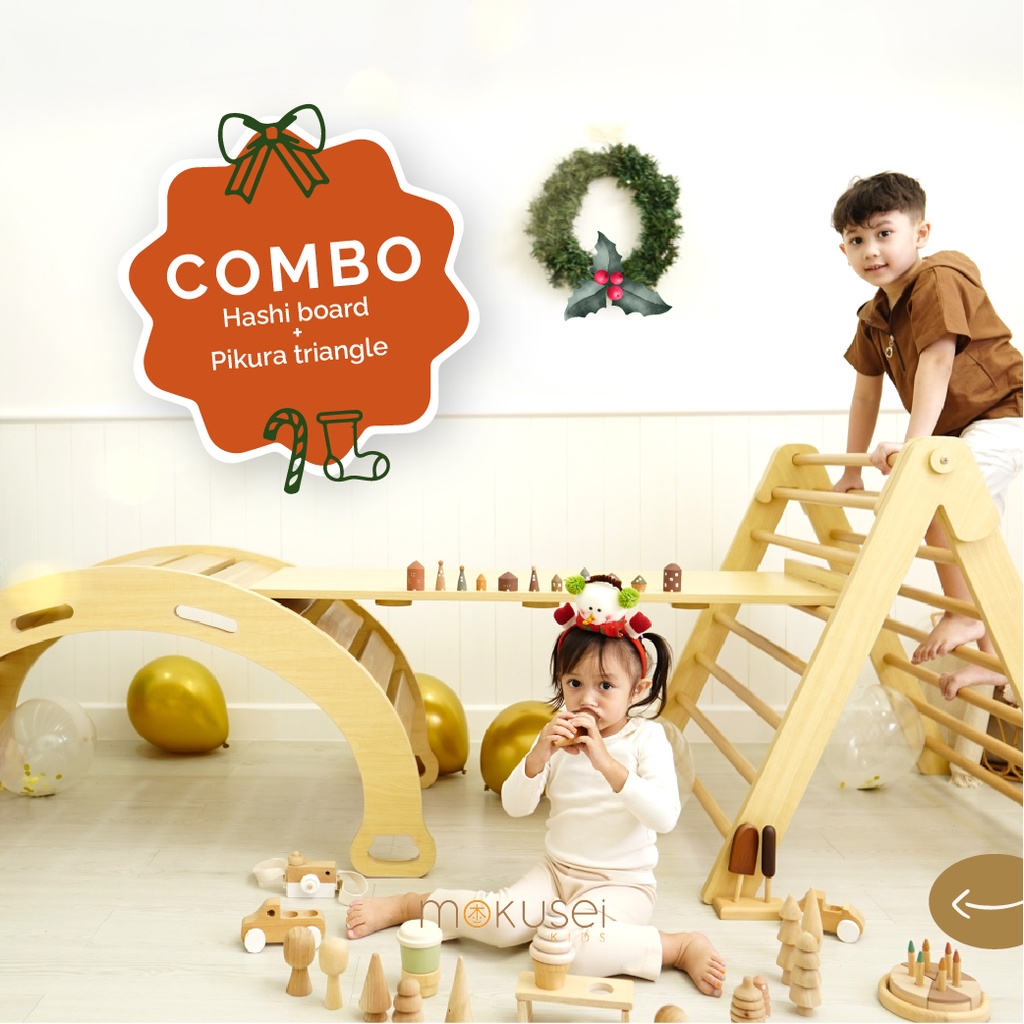 Jual Combo Play set Hashi Board dan Pikura Large | Pikler Triangle ...