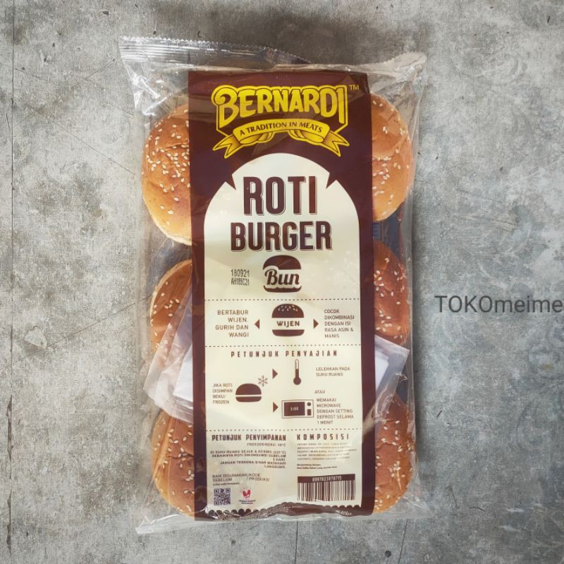 Jual BERNARDI ROTI BURGER POLOS | WIJEN | HITAM 6s 300gr | Shopee Indonesia
