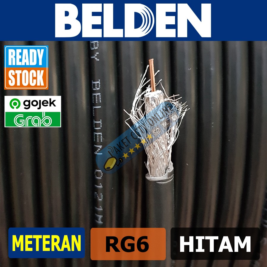 Jual Kabel Belden RG6 Coaxial Hitam CCTV atau Antena Parabola dll | Shopee Indonesia