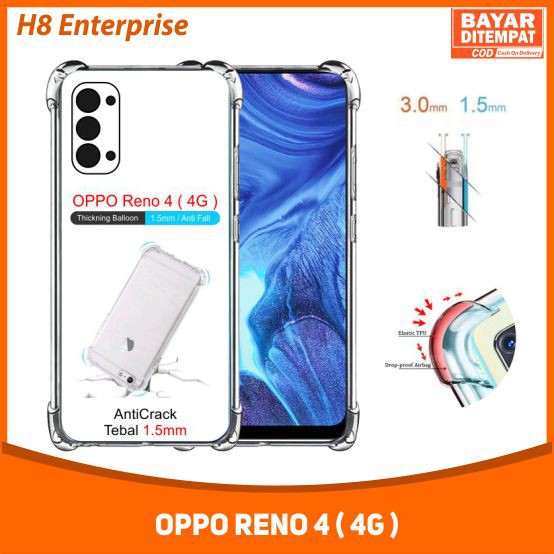 Jual Case Crack Clear Oppo Reno 4 Anti Fall Shockproof Casing Tahan ...