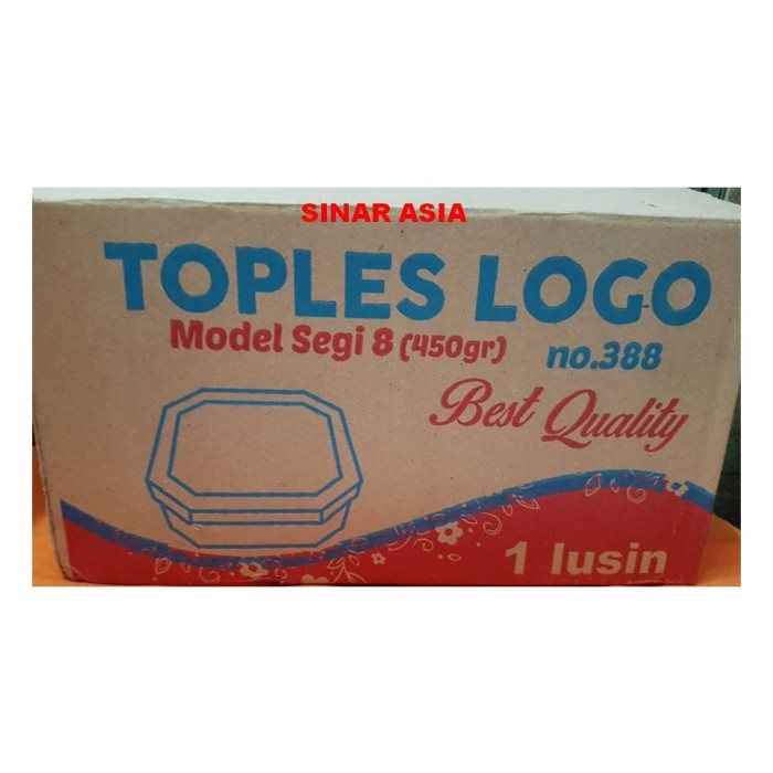 Jual Cantik Toples Plastik Kue Makanan Segi 8 Delapan Logo 388 1 Lusin ...
