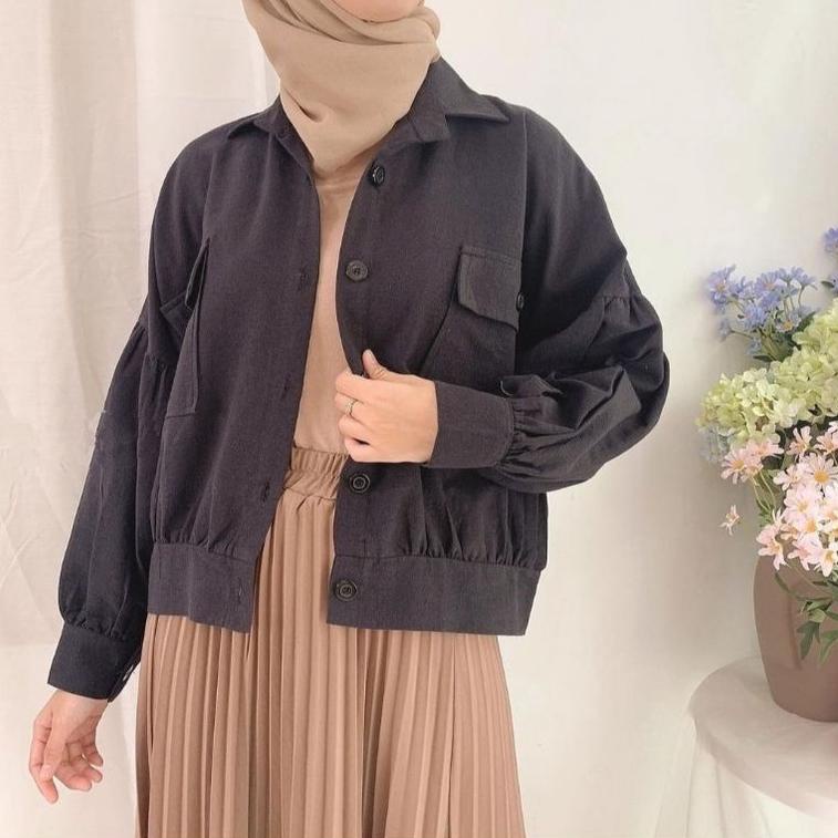 Jual Yera Jaket Linen Crop / Busan Jaket Linen Oversize Crop Outer Linen Premium "TT.25Au22g ...