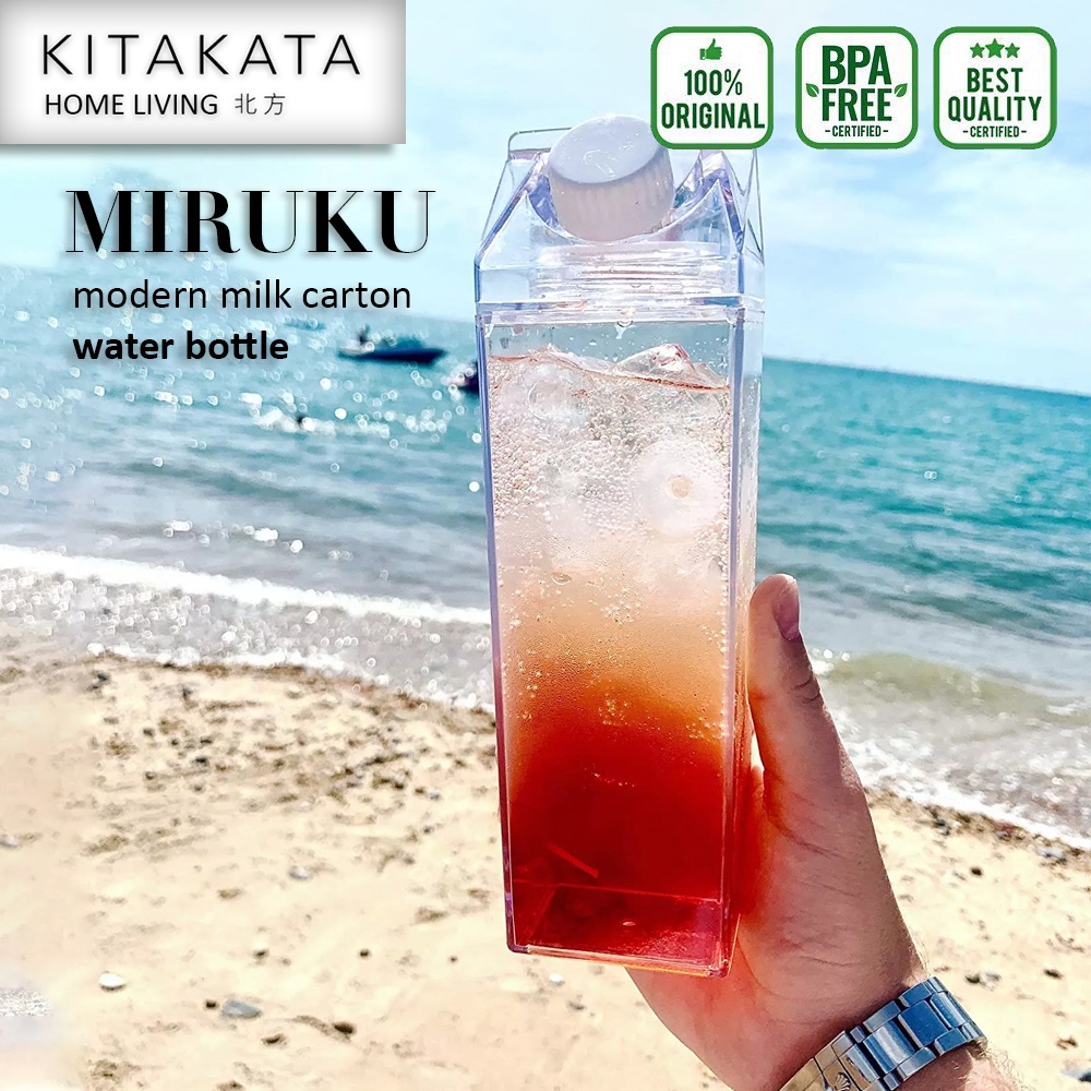 Jual KITAKATA MIRUKU Botol Bentuk Kotak Susu Bening transparan Botol ...