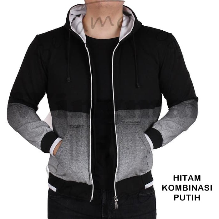 Jual JAKET GRADASI HITAM NAVY KOMBINASI - HOODIE PRIA W FASHION DISTRO ...