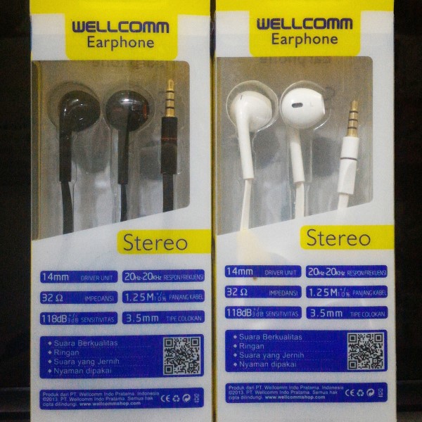 Jual Headset Wellcom Hitam Putih | Shopee Indonesia