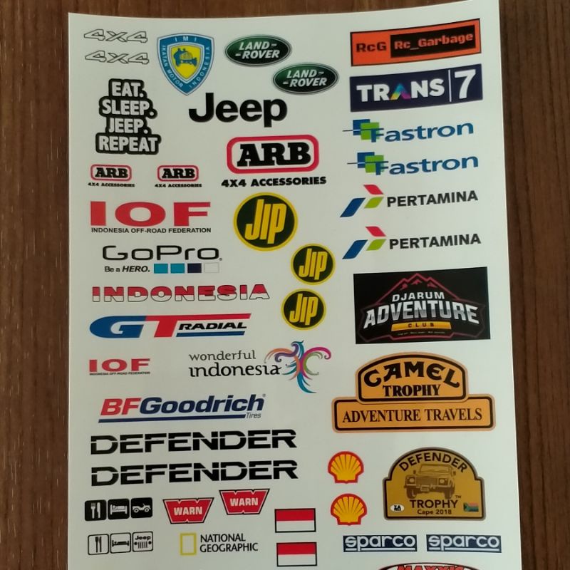 Jual Sticker sponsor body RC offroad 1:18 1:16 1:12 1:10 | Shopee Indonesia