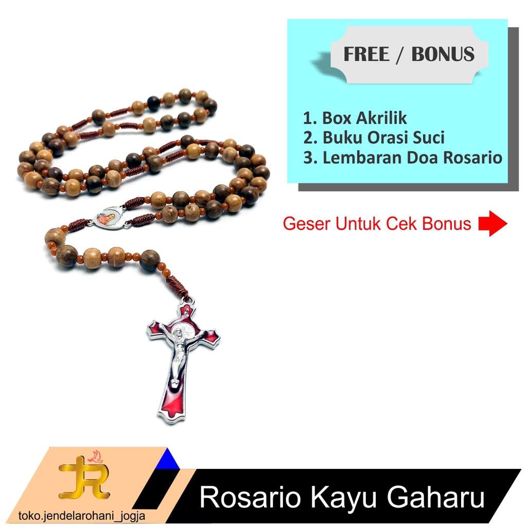 Jual Rosario Eksklusif Kayu Gaharu Asli ORIGINAL / Kalung Rosario Pria/Wanita /Kontas Rosario ...